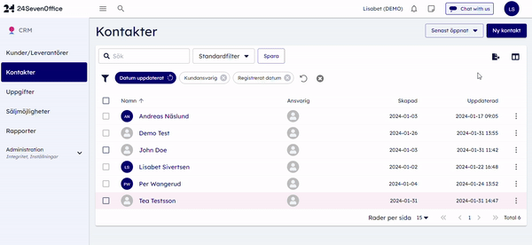 Lär mer om kontakter i CRM